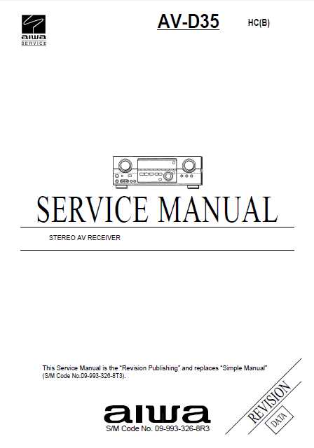 AIWA AV-D35 HC Revision Data Service Manual – Electronic Service Manuals