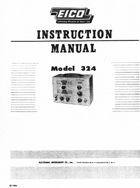 EICO Model 324 Instruction Manual – Electronic Service Manuals