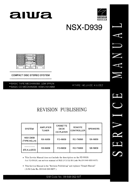 AIWA NSX-D939 Service Manual – Electronic Service Manuals
