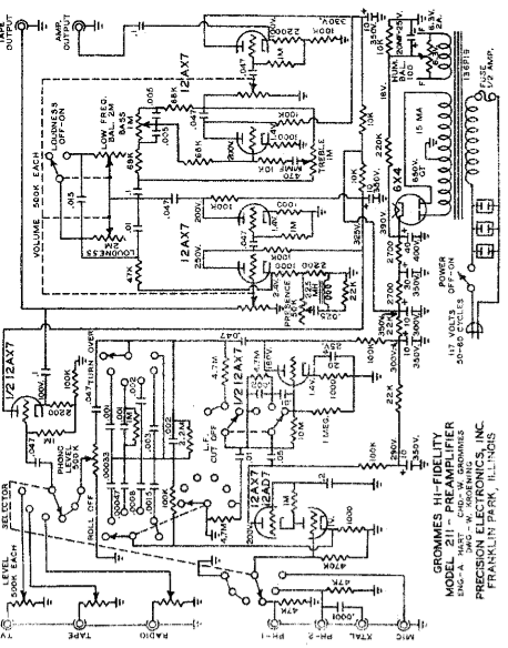 GROMMES Model 211 Preamplifier Schematic – Electronic Service Manuals