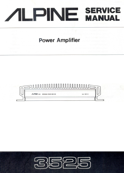 ALPINE 3525 Power Amplifier Service Manual – Electronic Service Manuals