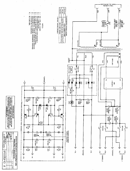 AUDIO RESEARCH D-100B Power Supply Schematics – Electronic Service Manuals