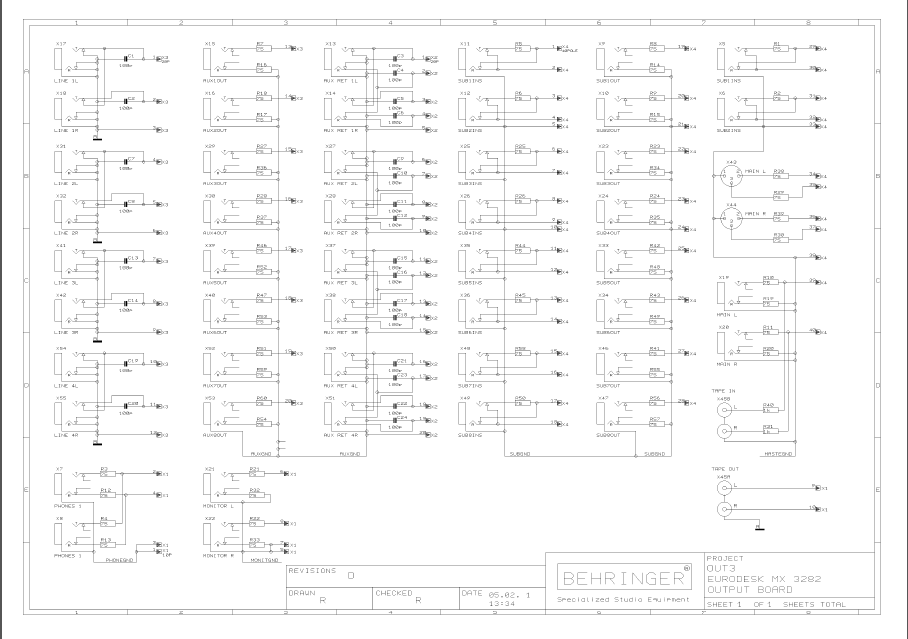 BEHRINGER Eurodesk MX-3282 Schematics – Electronic Service Manuals
