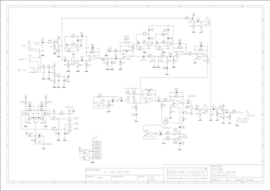BEHRINGER UM100 ULTRA Metal rev C Schematics – Electronic Service Manuals