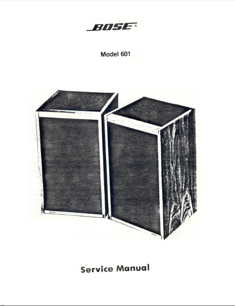 BOSE 601 Service Manual – Electronic Service Manuals