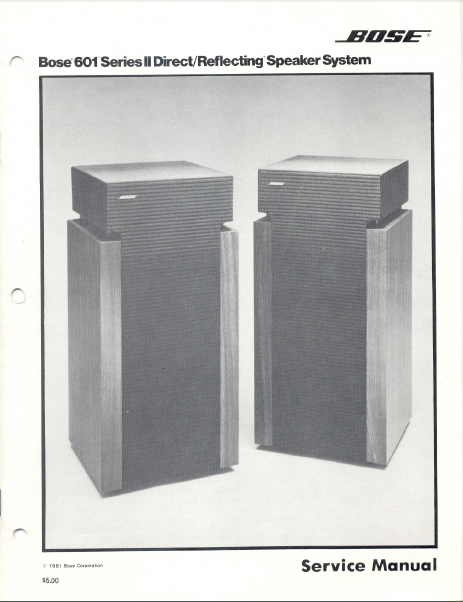 BOSE 601 Series II Speaker System Service Manual – Electronic Service ...