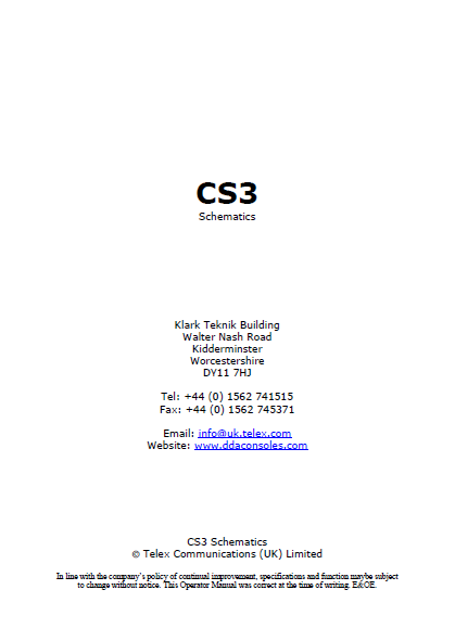DDA CS3 Schematics – Electronic Service Manuals