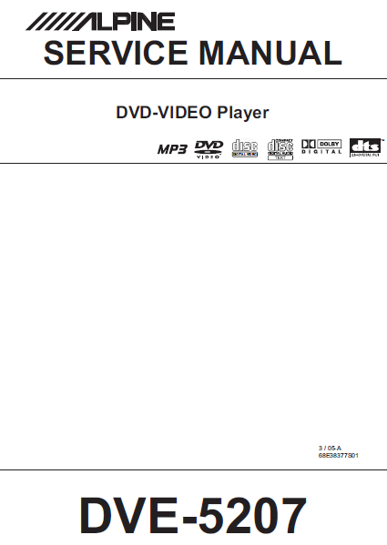 ALPINE DVE-5207 DVD Video Player Service Manual – Electronic Service ...