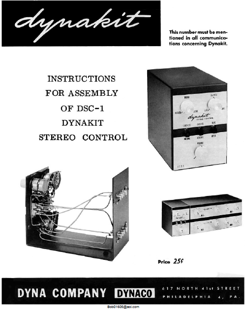 Dynaco DSC-1 Dynakit Stereo Control Instruction Manual – Electronic ...