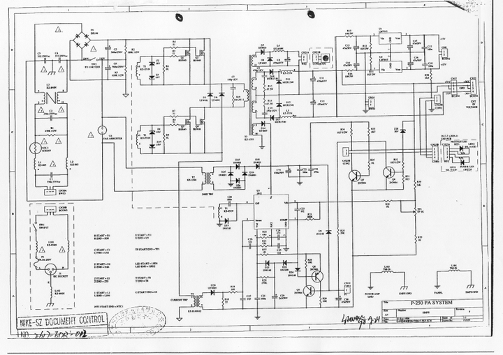 FENDER P-250 PA System Schematic – Electronic Service Manuals