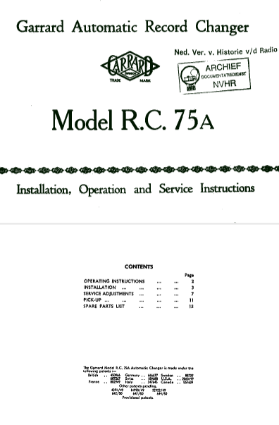 GARRARD MODEL RC-75a_automatic_record_changer_sm – Electronic Service ...