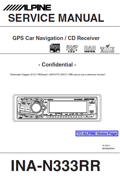 ALPINE INA-N333RR CD Receiver Confidential Service Manual – Electronic ...