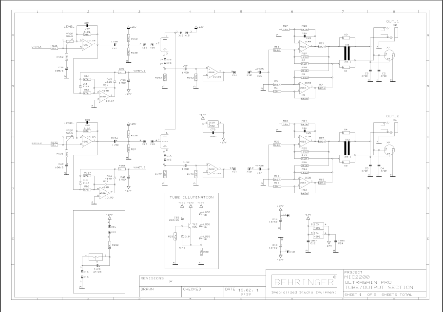 BEHRINGER MIC2200 Schematics – Electronic Service Manuals