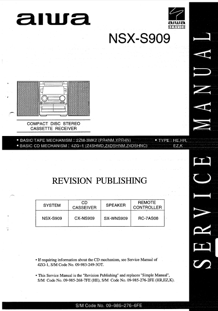 AIWA NSX-S909 Service Manual – Electronic Service Manuals