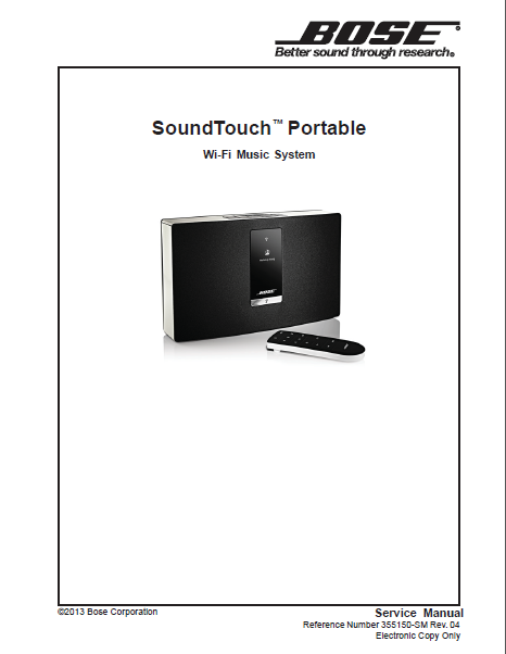 BOSE SoundTouch Portable WiFi System Service Manual – Electronic ...