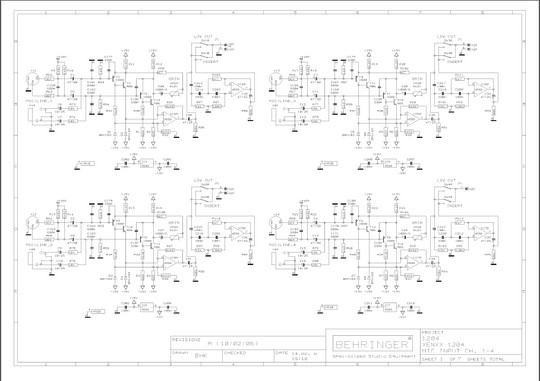 BEHRINGER XENYX 1204 rev A Schematics – Electronic Service Manuals