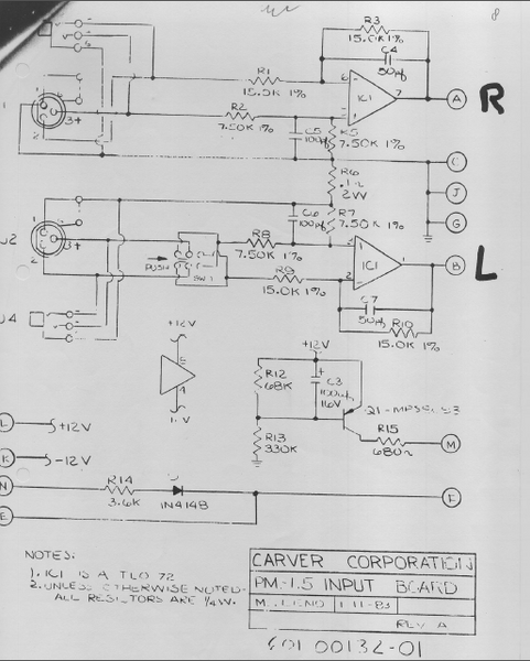 CARVER PM-1.5 Schematics – Electronic Service Manuals