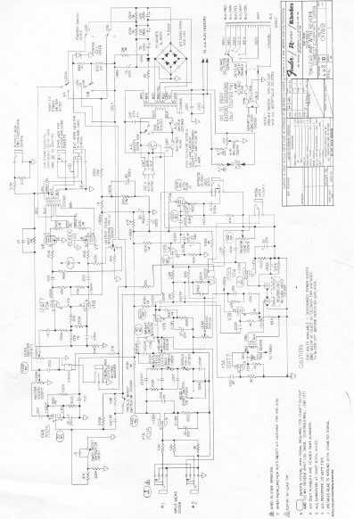 FENDER Rogers Rhodes 75watt Schematic – Electronic Service Manuals