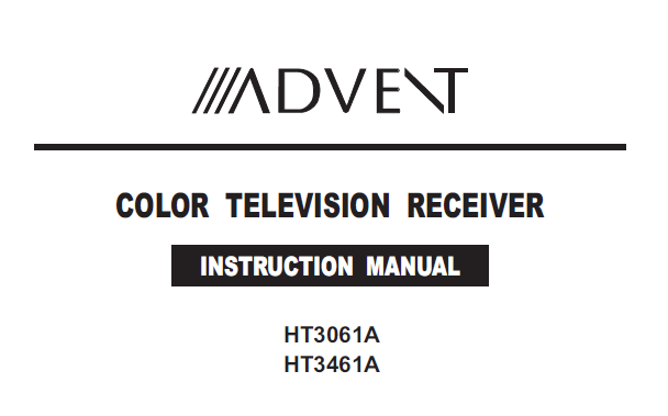 ADVENT HT3061A Color Television Receiver Instruction Manual ...