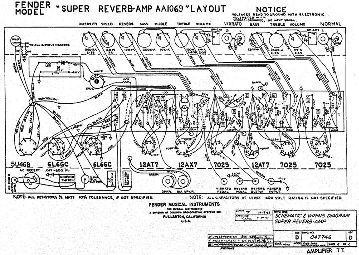 FENDER Super Reverb AA1069 Layout – Electronic Service Manuals