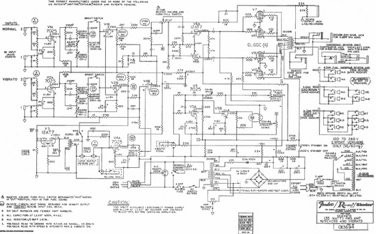 FENDER Twin Reverb SF 135 Schematic – Electronic Service Manuals